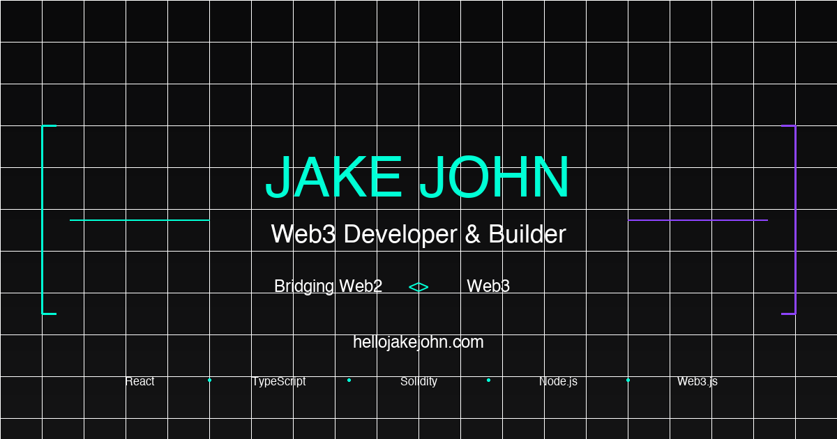 Jake John | Web3 Developer & Builder